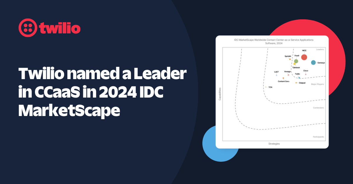 Twilio Recognized as a Leader in the 2024 IDC MarketScape for CCaaS - Discover What Sets Twilio ...